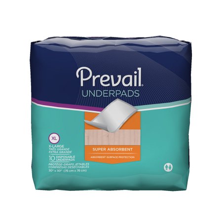 Underpad Prevail® 30 X 30 Inch Disposable Fluff Super Absorbent ...